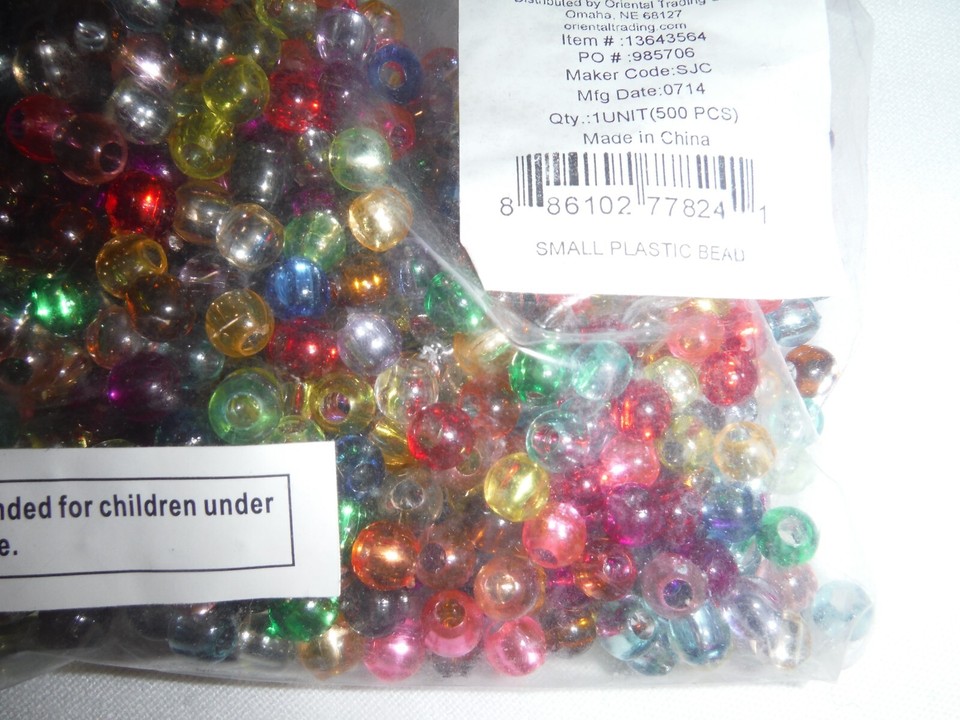 500 Assorted Colors, Small Plastic Round Beads for Beading Crafts. | eBay