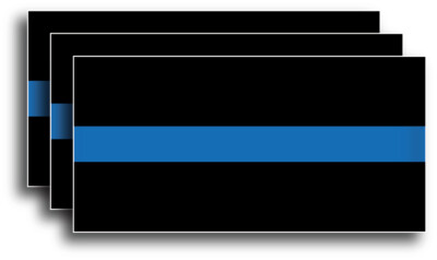 3x Reflective Thin Blue Line Sticker Decal Police Lives Matter Car ...