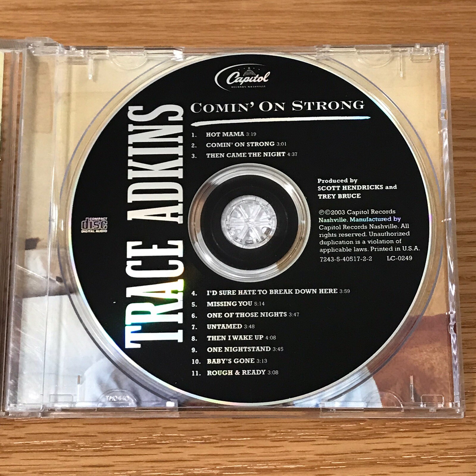Comin' on Strong by Trace Adkins (CD, 2003, Capitol) 724354051722 EUC ...