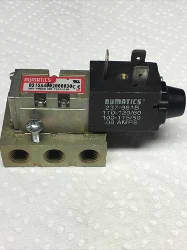 Numatics 237-961B Valve Coil w/ Numatics 031SA4002000030 Solenoid Valve ...