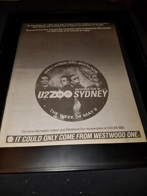U2 Live From Sydney ZOO TV Rare Original Radio Concert Promo Poster Ad ...