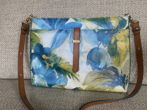 Brahmin Blue Floral Fiji Norah Crossbody Bag | eBay