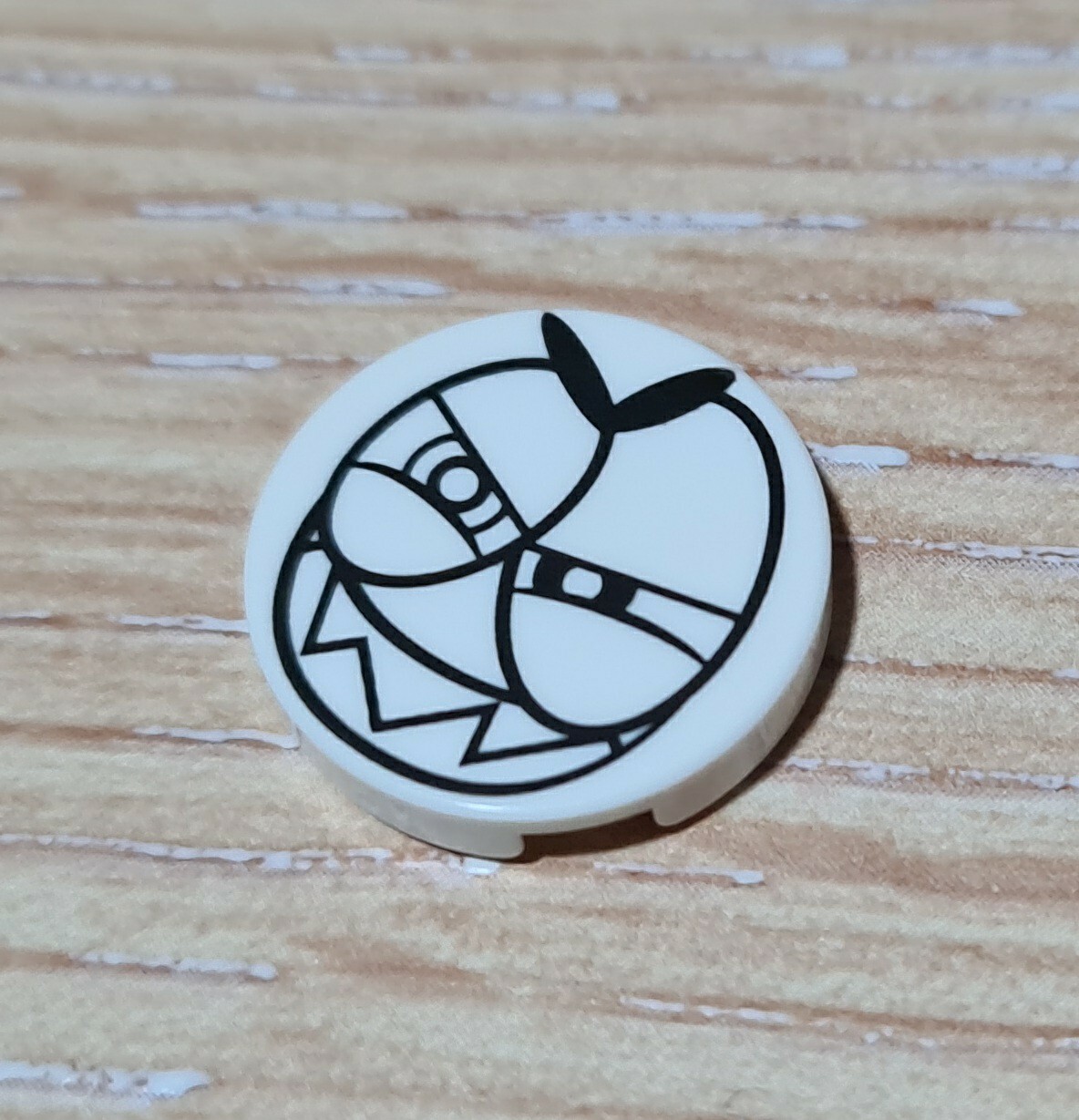 1 x GENUINE LEGO white mixel face round printed tile (2x2) * part ...