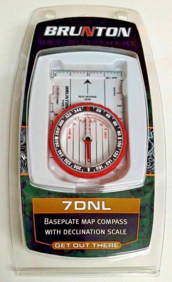 Brunton 7DNL Baseplate Map Compass With Declination Scale 80078000713| eBay