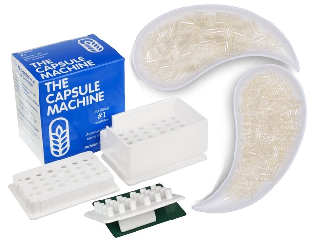 Capsule Machine Filler Size 1 Empty Capsules Pill Filling Kit +500 ...