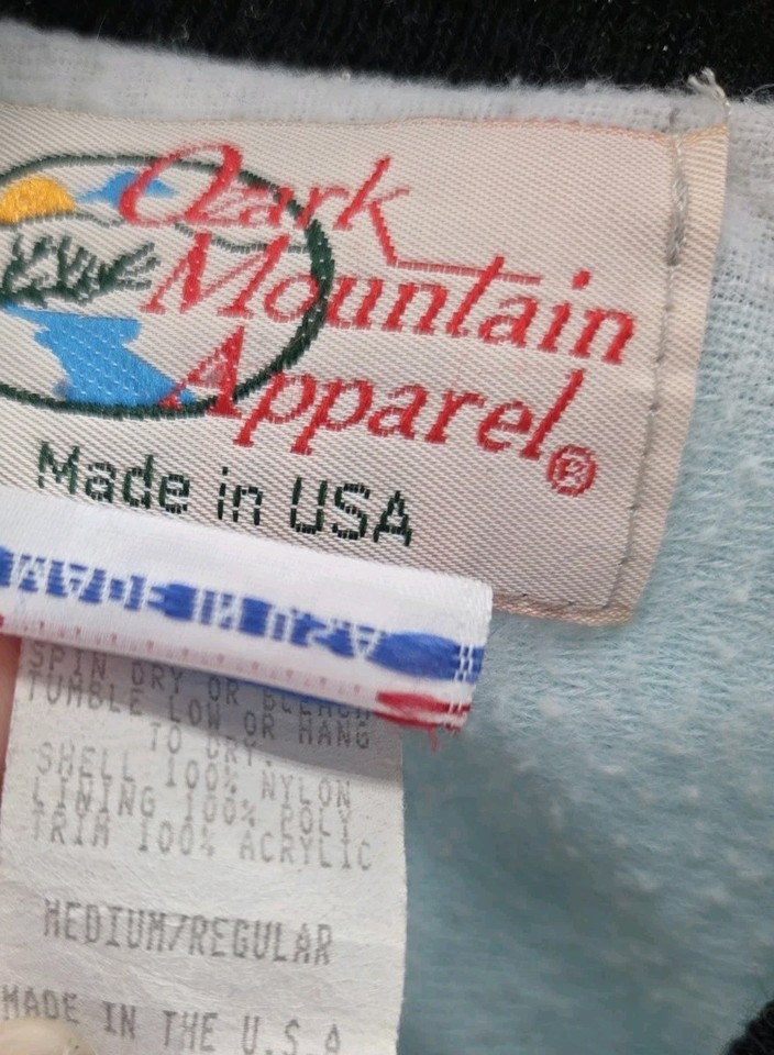 Vintage Ozark Mountain Apparel Aztec Style Teal Blue NO HOOD Jacket ...