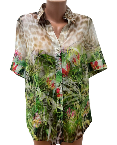 BASLER size DE 44 - XL blouse top shirt multicolored animal print ...