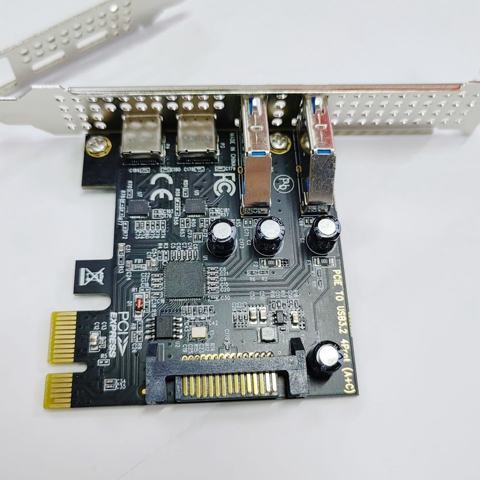 Type C USB 3.2 Gen1 5Gbps PCIE Card Adapter PCI Express Board 2xUSB ...
