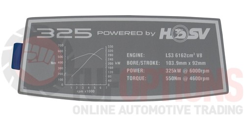 NEW GENUINE HSV LS3 325 kW Aluminium Engine Cover Specification Plate ...
