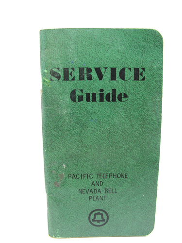 1972 Pacific Telephone Nevada Bell Plant Service Guide Field Forces ...