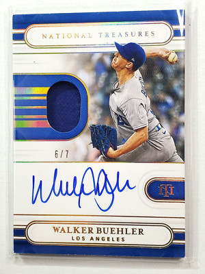 Walker Buehler 2021 National Treasures Autograph Jersey 6/7 Auto card ...