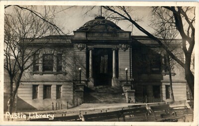 RPPC OTTUMWA, IOWA 1920 PUBLIC LIBRARY, ANTIQUE REAL PHOTO WAPELLO ...