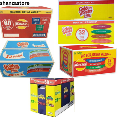 Walkers Crisps Multipack Mixed Flavour Variety Box(Golden Wonder Fully ...