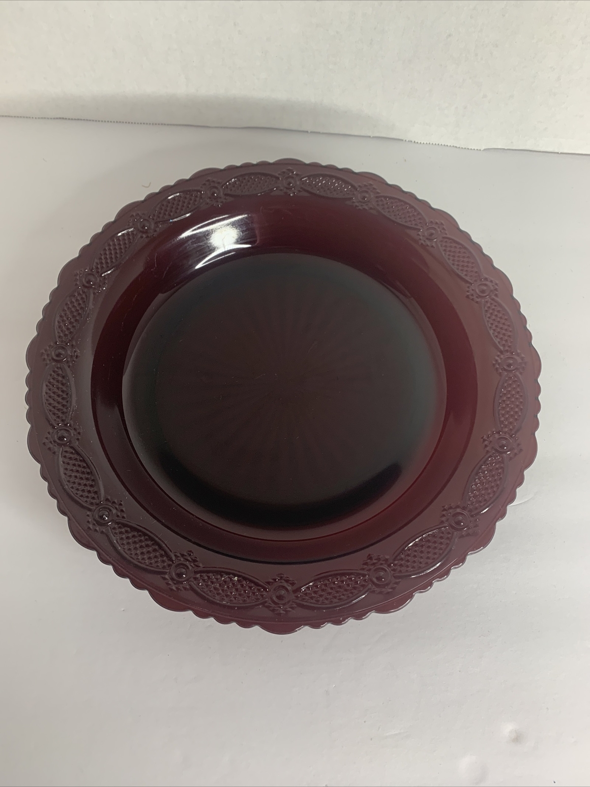 Avon Ruby Red Cape Cod Serving Pie Plate Dish Large Round 10 7/8 | eBay