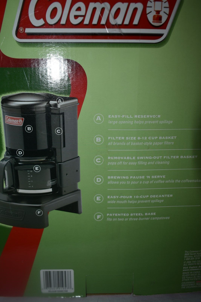 Coleman Camping Drip Coffee Maker + Carafe, Box And Instructions used ...