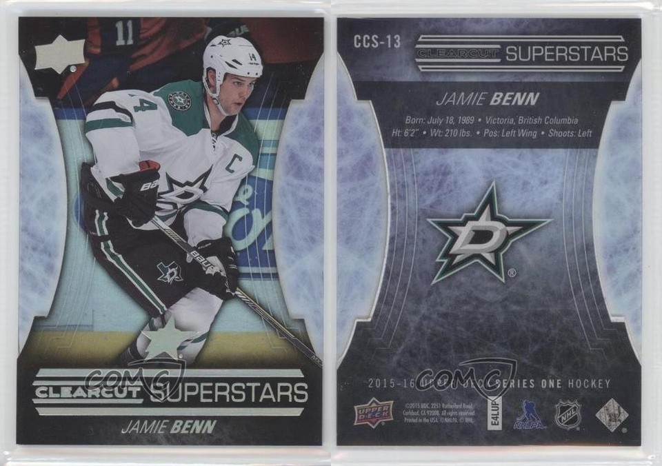 2015-16 Upper Deck Clear Cut Superstars Jamie Benn #CCS-13 7i2 | eBay UK