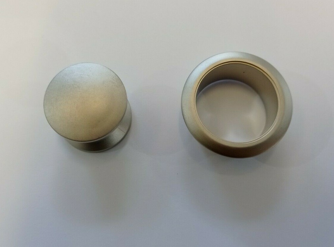 Nickel Push Button and Rosette for Caravan or Motorhome Wardrobe Door ...