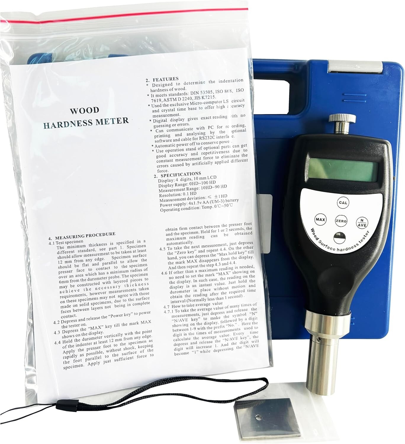 Wood Indentation Hardness Tester Wood Surface Durometer 10-90HD ...