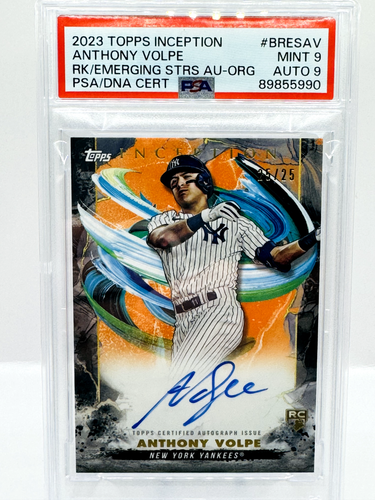 Anthony Volpe Autograph /25 PSA 9 2023 Topps Inception Yankees #BRES-AV ...