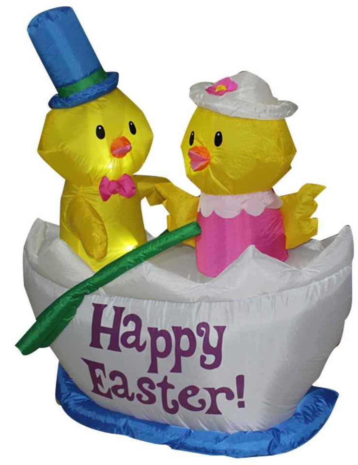 Easter Decorations Outdoor Inflatable Airblown Easter Bunny Easter Eggs ...