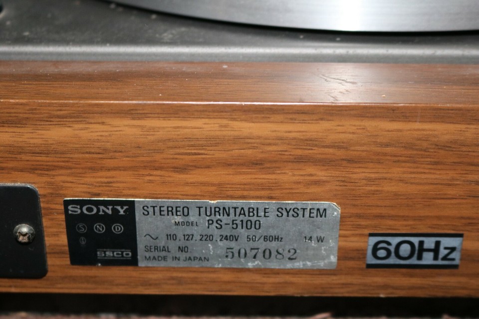 1973 Sony PS-5100 Stereo 2 Speed Belt Drive Turntable w/ Cartridge ...
