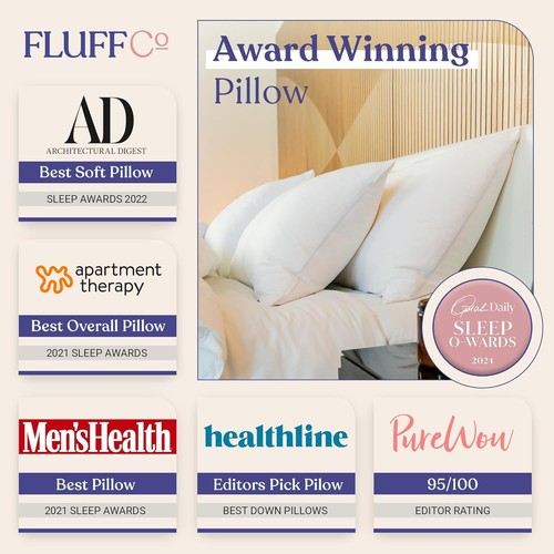 Zen Down Alternative Standard Size Pillow with Soft Microfiber Fill ...