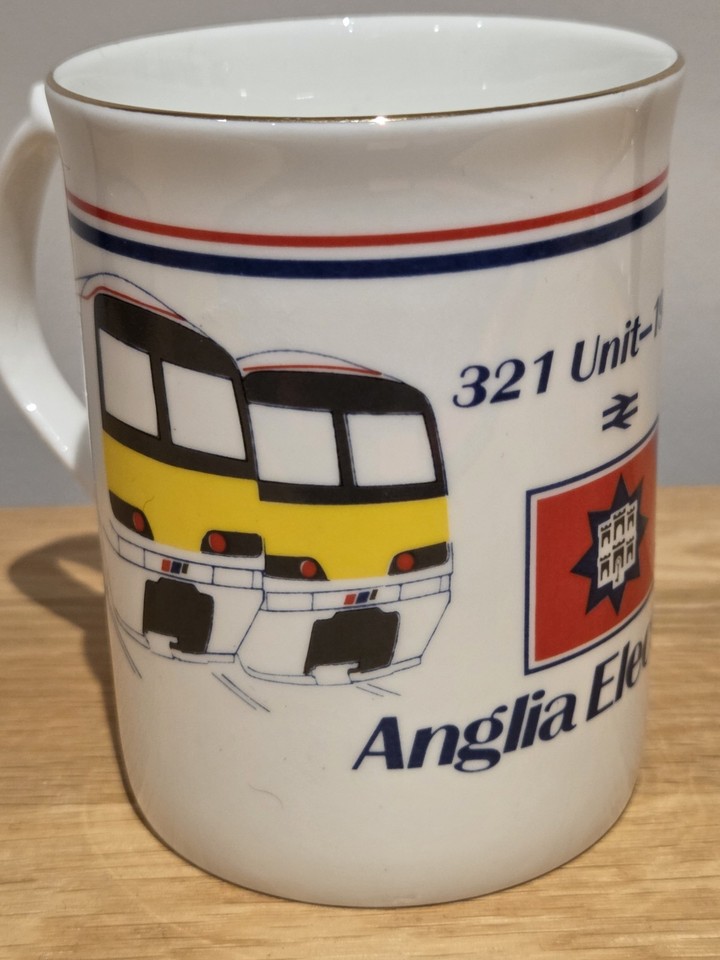 1989 Mug celebrating the introduction of Class 321 electric multiple ...