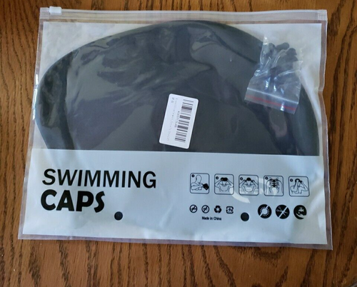OPOM ADULT SWIM CAP SILICONE BLACK WITH EAR PLUGS AND NOSE CLIP-NIP | eBay