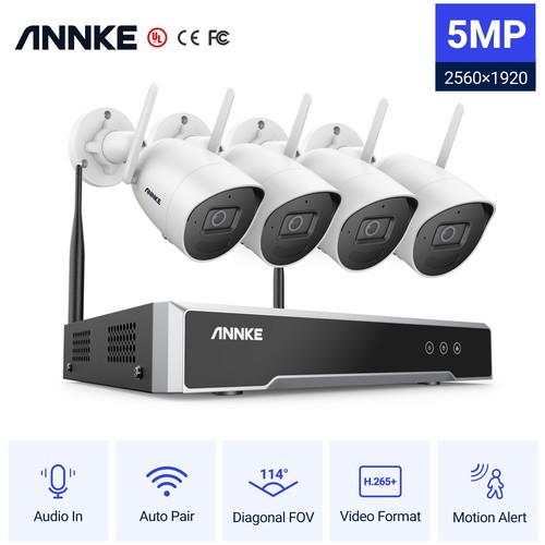 ANNKE 5MP Wireless CCTV Camera System WiFi IP Smart Home Security 8CH ...