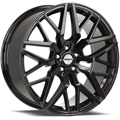 (Set of 4) Shift H33 Spring 22x9 5x4.5" +35mm Gloss Black Wheels Rims ...