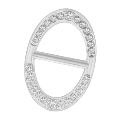 Women Double Rings Scarf Ring Silk Scarves Clip Holder Jewelry Brooch ...