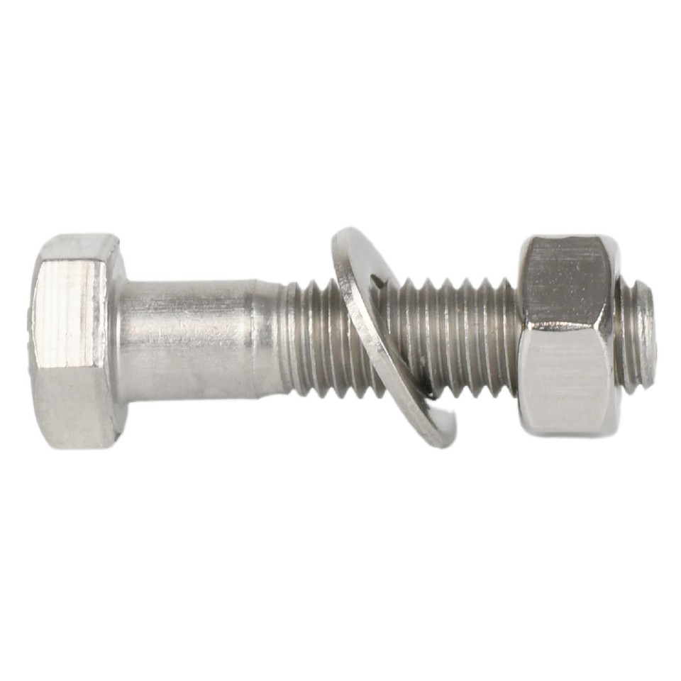 M5 M6 M8 Hex Head Bolts Hexagon Bolt With Hex Nuts & Washers Stainless ...