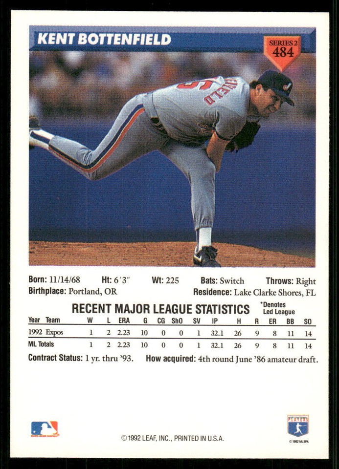 1993 Donruss #484 Kent Bottenfield | eBay
