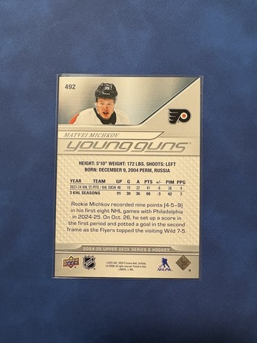 MATVEI MICHKOV 2024-25 Upper Deck YOUNG GUNS Rookie Card LP | eBay