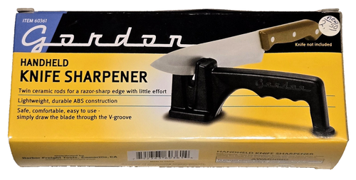 Gordon Knife Sharpener Handheld V Groove Twin Ceramic Rods 60361 Black ...