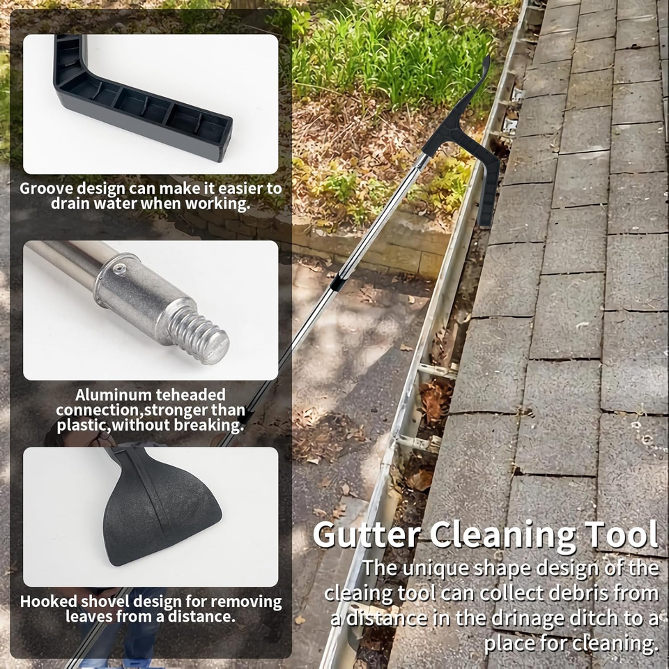 Gutter Cleaning Tools, Telescopic Gutter Cleaner, Gutter Cleaning Pole ...