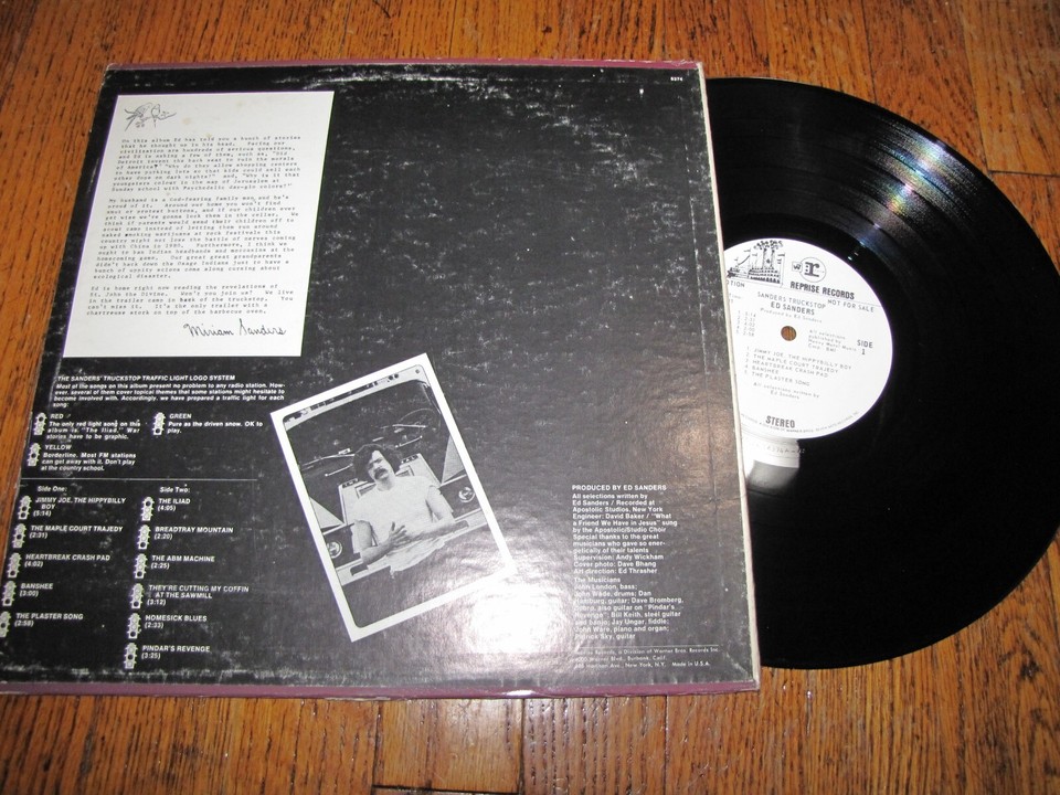 ED SANDERS - SANDERS TRUCKSTOP - WHITE LABEL PROMO REPRISE RECORDS RS ...