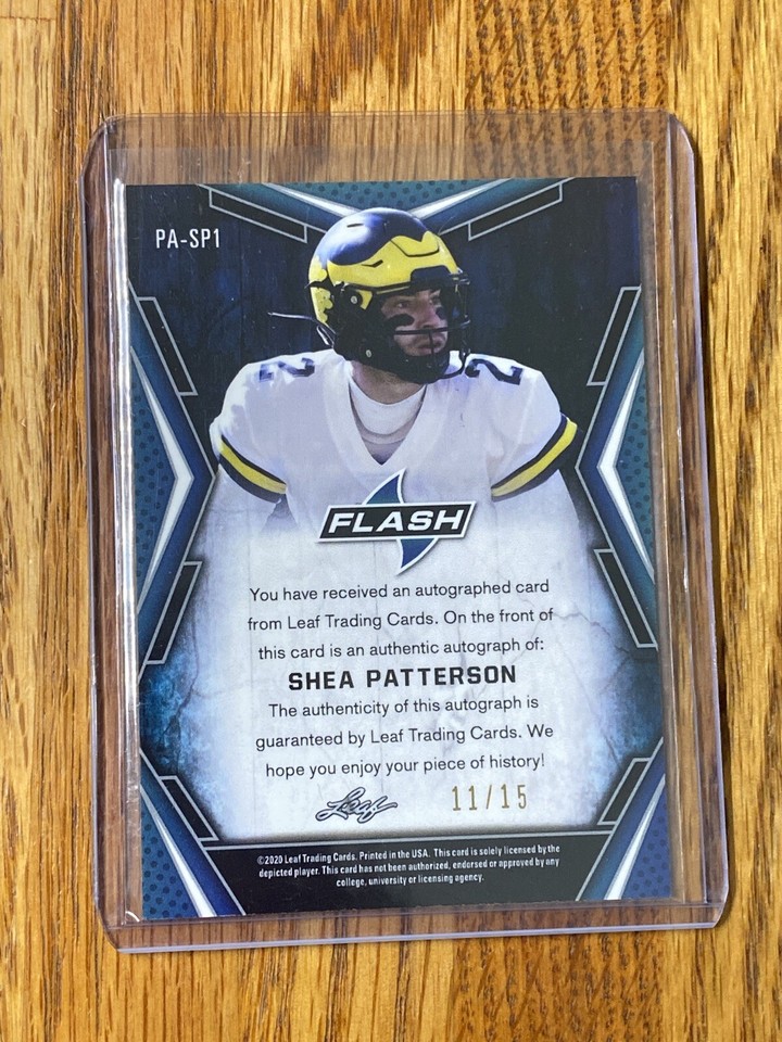 SHEA PATTERSON ON CARD AUTO 2020 LEAF FLASH PINK 10/15 Michigan ...