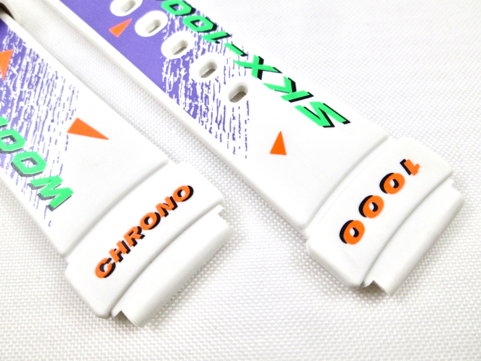 Genuine Casio SKX-1000 SKX-1000B white resin watch band strap New Old ...