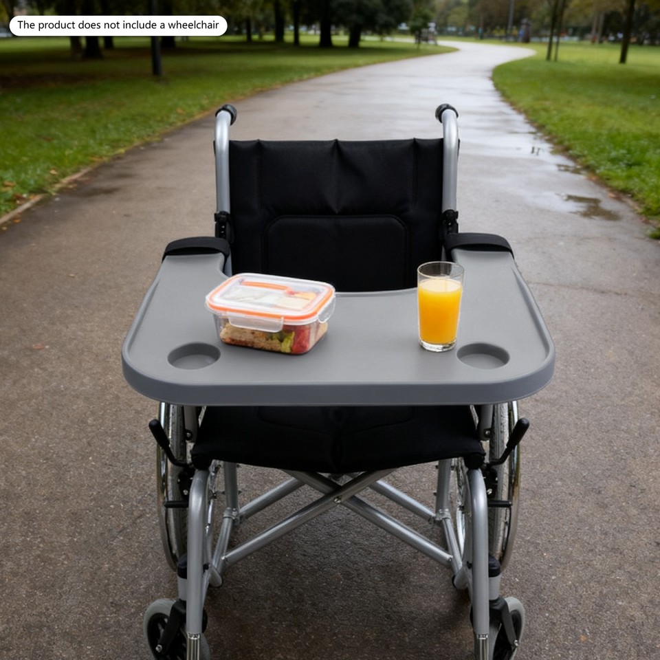 Wheelchair Tray Table W/ 2 Cup Holder Portable Eating Food Holder ...