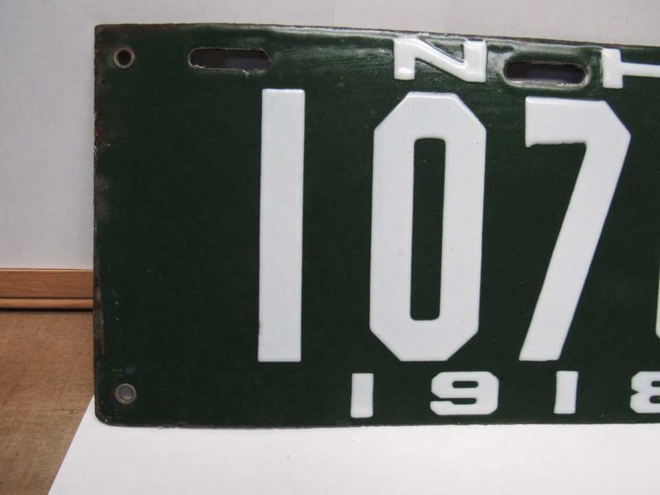 1918 NEW HAMPSHIRE Porcelain License Plate NH 10781 1918 | eBay
