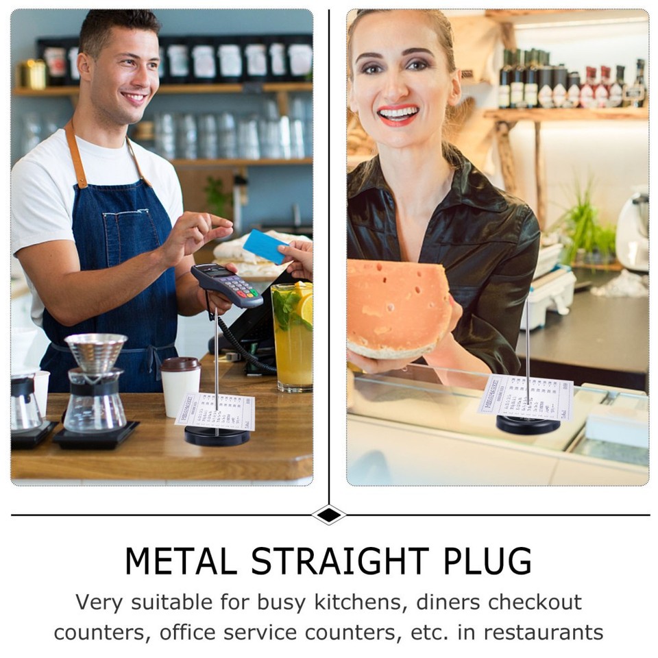 2 Pcs Bill Holder for Desk Tickets Stabber Receipt Organizer Metal Hand ...