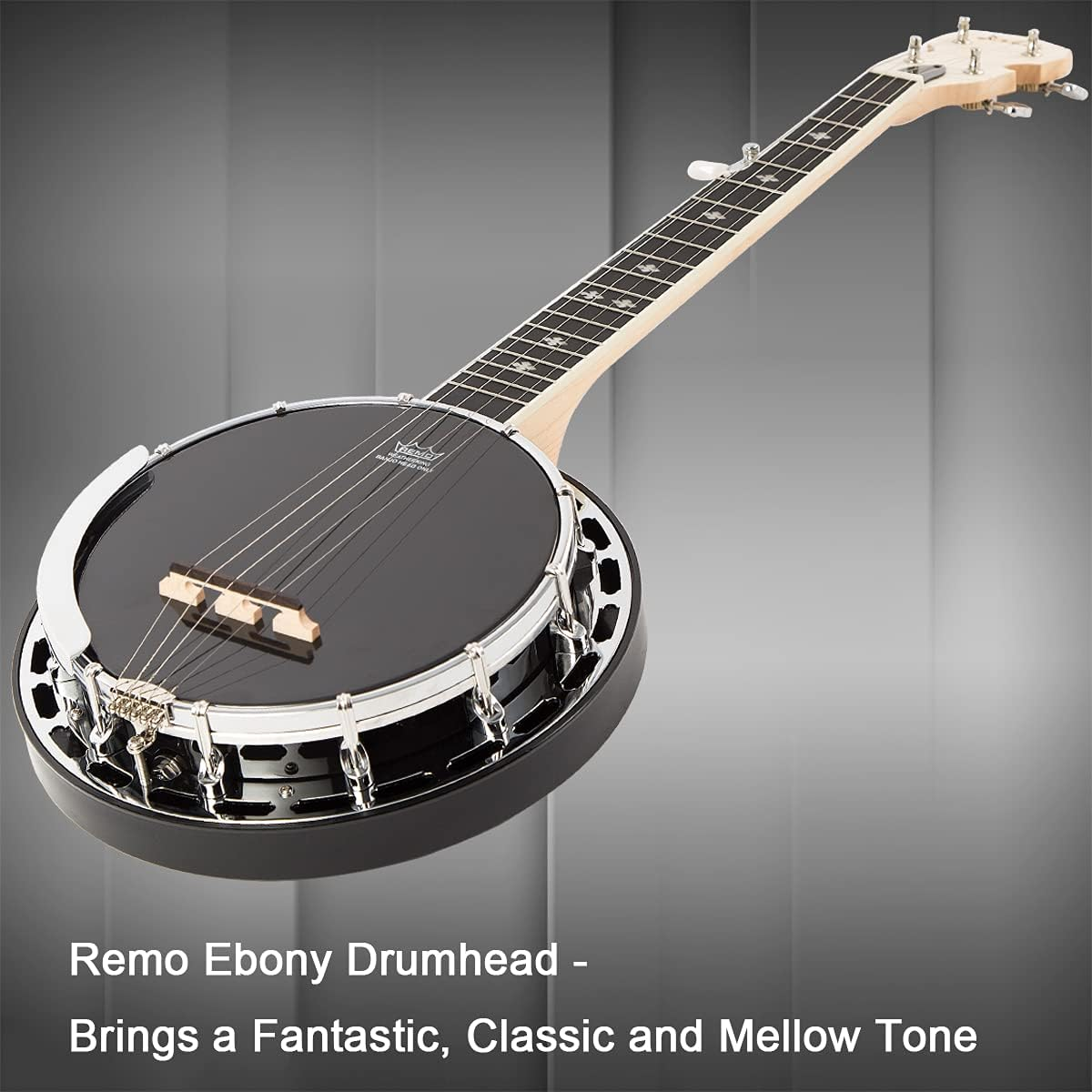 Banjo With Remo Head Mulucky 5 String Banjo Full Size Open Back - Maple ...