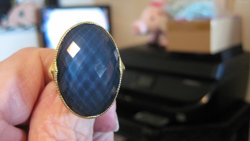 RARE & PRETTY JUDITH RIPKA 18K SOLID GOLD HEMATITE DOUBLET CONTEMPO ...