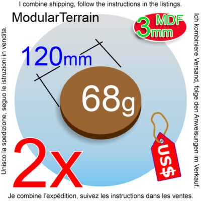2x 3mm MDF 120mm Round Base Warhammer 40k Infinity Age Of Sigmar AOS | eBay