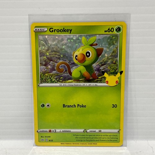 Grookey 8/25 - Holo - 25th Anniversary Celebrations - Pokemon Card NM ...