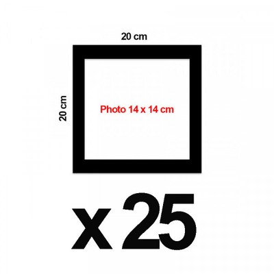 Lot de 25 passe partout pour cadre 20 x 20 cm ext - 14 x 14 cm int ...