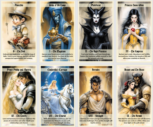 Fairy Tail tarot oracle cards. Disney animated movies inspired tarot ...