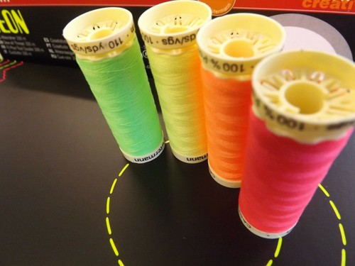 Neon Sewing Thread Colours Glow In the Dark Machine or Slow Stitching ...