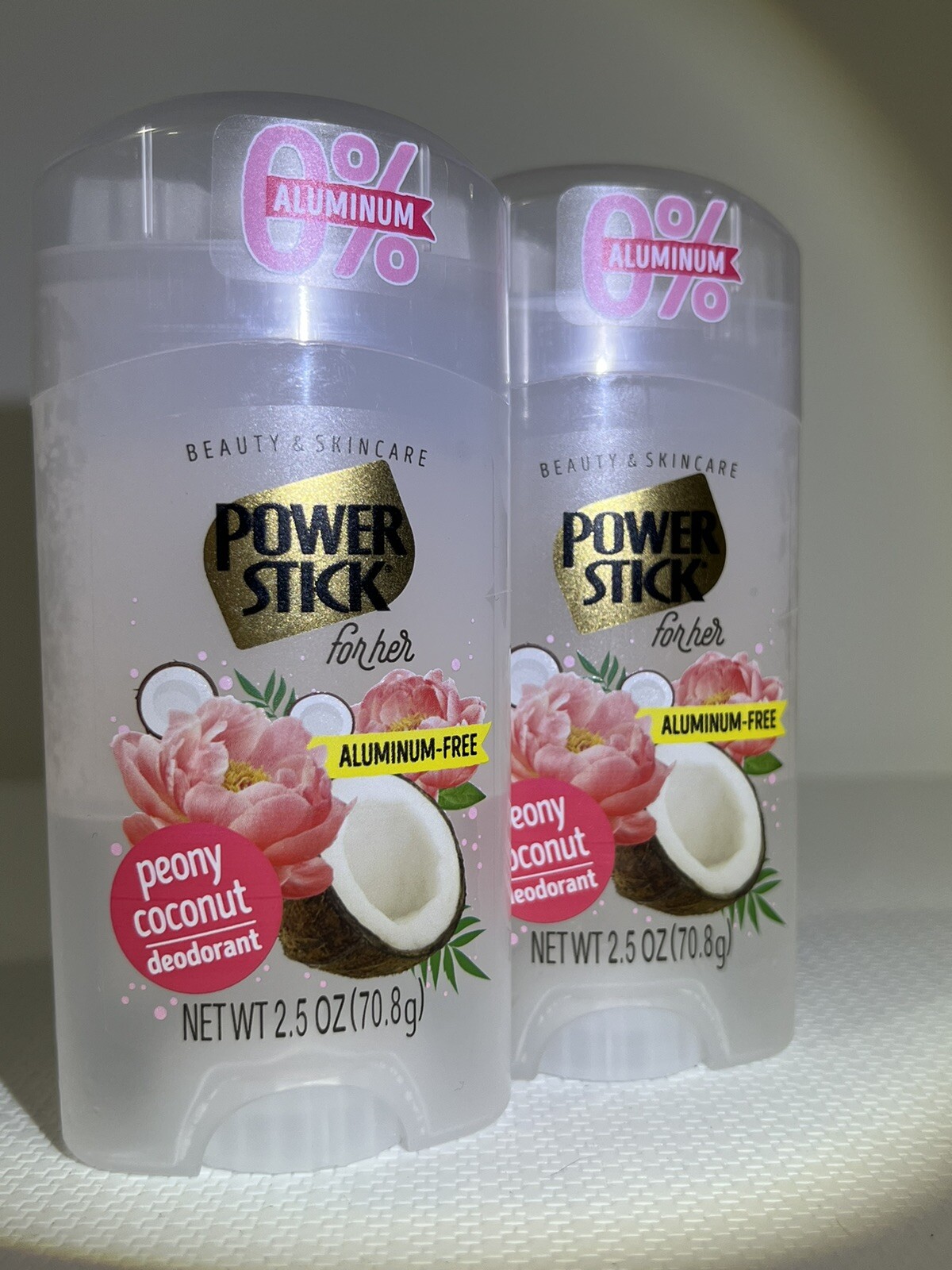 2 x Power Stick Deodorant Peony Coconut Aluminum Free 2.5oz/70.8g | eBay
